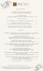 Menu - North43Bistro